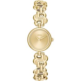 BOSS Quarzuhr &raquo;DOUBLE B DRESSY&laquo; Armbanduhr, Damenuhr, Edelstahlarmband, analog goldfarben Schn&ouml;rkellose Damenarmbanduhr