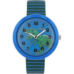 s.Oliver Quarzuhr Armbanduhr, Kinderuhr, Jungenuhr, Schulanfang, Geschenkidee blau-grün Coole Kinderarmbanduhr