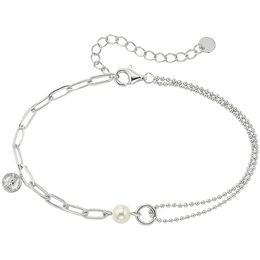 ANISTON JEWELRY & WATCHES Armband »Schmuck Geschenk Silber 925 Silberarmband Münze« mit Perlmutt (synth.) silberfarben-perlmuttfarben 22 cm...