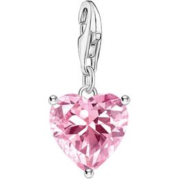 Thomas Sabo Charm Herz »Charm mit rosa Stein, 2205-051-9« mit Zirkonia (synth.) silberfarben-rosa + rosa Romantisches Charm in Herzform