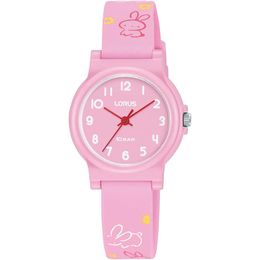 Lorus Quarzuhr Armbanduhr, Kinderuhr, bis 10 bar wasserdicht, Schulanfang, Geschenk rosa Putzige Kinderarmbanduhr