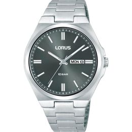 Lorus Quarzuhr Armbanduhr, Damenuhr, Herrenuhr, Edelstahlarmband, analog, Datum silberfarben-schwarz Zeitlose Armbanduhr für Sie & Ihn