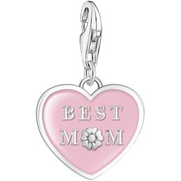 Thomas Sabo Charm Herz »mit Best Mom Silber, 2021-007-9« silberfarben-rosa Charm-Anhänger Herz mit Best Mom Silber