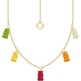 Thomas Sabo Kette mit Anhänger »x HARIBO Schmuck: Kette mit Goldbären bunt« mit Kristallglas gelbgoldfarben-grün-gelb-rot-orange-kristallweiß 45...