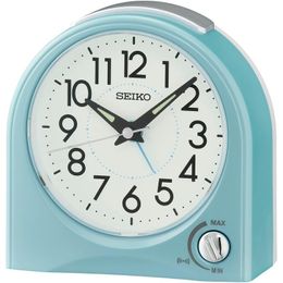 Seiko Quarzwecker Wecker, Reisewecker, Piepalarm, Schlafzimmer, Geschenkidee türkis-weiß Formschöner Wecker