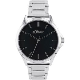 s.Oliver Quarzuhr Armbanduhr, Damenuhr, Edelstahlarmband, analog silberfarben Sch&ouml;ne Damenarmbanduhr