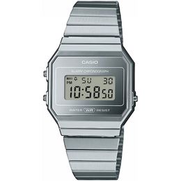 CASIO VINTAGE Chronograph Quarzuhr, Armbanduhr, Damenuhr, Herrenuhr, Digitaluhr, Edelstahlarmband edelstahlfarben Sch&ouml;ner Chronograph