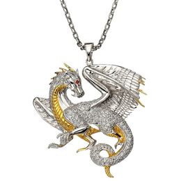 Firetti Kettenanhänger »Schmuck Geschenk Silber 925 Halsschmuck Anhänger Drache« () mit Zirkonia (synth.) silberfarben-gelbgoldfarben + orange-weiß...