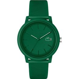 Lacoste Quarzuhr ».12.12« Armbanduhr, Herrenuhr, Mineralglas, Silikonarmband grün Moderne Herrenarmbanduhr