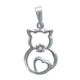 Firetti Kettenanhänger »Schmuck Geschenk Silber 925 Halsschmuck Anhänger Katze« () mit Zirkonia (synth.) silberfarben-weiß + weiß Süßer Anhänger...