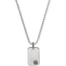 s.Oliver Kette mit Anhänger »Kompassmotiv, 2037997« edelstahlfarben Herren Kette mit Dog Tag Anhänger und Kompassmotiv der Marke s.Oliver