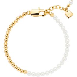 Leonardo Armband »Lucinda, 024330« mit Perle (imitiert) gelbgoldfarben-weiß 21 cm Dieses Armkettchen setzt auf einen extravaganten Mix aus Perlen...