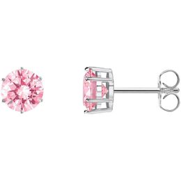 Thomas Sabo Paar Ohrstecker »Schmuck Silber 925 Ohrringe Solitär, H2301« mit Zirkonia (synth.) silberfarben-pink + pink 6 mm Ohrstecker mit Stein