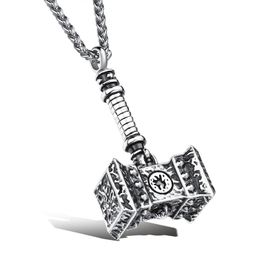 Firetti Kette mit Anhänger »Schmuck Geschenk Thor Hammer« edelstahlfarben-schwarz Halskette mit ausdruckstarkem Hammer-Anhänger mit Struktur