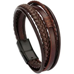 Firetti Lederarmband »Schmuck Geschenk Armschmuck Armkette« Made in Germany silberfarben 21,5 cm Modisches mehrreihiges Armband