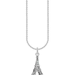 Thomas Sabo Kette mit Anhänger »Eiffelturm-Anhänger, KE2236-643-14-L45V« mit Zirkonia (synth.) silberfarben-weiß 45 Kette mit Eiffelturm-Anhänger