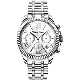 Thomas Sabo Chronograph »DIVINE CHRONO« Quarzuhr, Armbanduhr, Damen, Datum, Stoppfunktion, 12/24-Std.-Anzeige silberfarben-silberfarben...