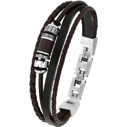 s.Oliver Lederarmband »2038871« edelstahlfarben-schwarz-braun 21,5 cm Herren Armkette von s.Oliver