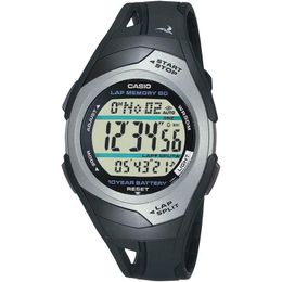 CASIO TIMELESS COLLECTION Chronograph Quarzuhr, Armbanduhr, Damenuhr, Jugendliche, Digitaluhr schwarz-grau, schwarz Angesagter Damenchronograph