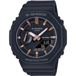 Casio G-SHOCK Chronograph Quarzuhr, Armbanduhr, Damen, Herren, digital, bis 20 bar wasserdicht rosegoldfarben-schwarz Trendiger Chronograph für Sie...