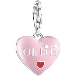 Thomas Sabo Charm-Einhänger »rosa Je t ́aime Herz, 2073-042-9« mit Korund (synth.) silberfarben-rosa-rot + rot Charm-Anhänger rosa Je t ́aime Herz
