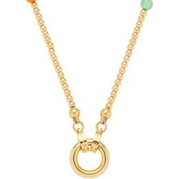 Leonardo Charm-Kette »Halskette Smile Clip&Mix, 023749« mit Achat gelbgoldfarben-türkis-rot-grün-gelb-orange-blau Die kurze Kette aus...
