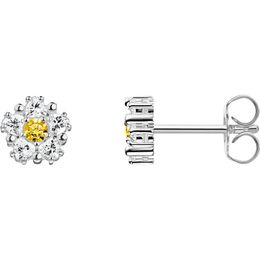 Thomas Sabo Paar Ohrstecker »Lovely Daisy Ohrstecker klein, H2297-051-4« mit Zirkonia (synth.) silberfarben-weiß-gelb + weiß-gelb 6 mm Lovely Daisy...