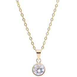 Firetti Kette mit Anhänger »Schmuck Geschenk Gold 375 Halsschmuck Halskette Goldkette Ankerkette« mit Zirkonia (synth.) gelbgoldfarben-kristallweiß...