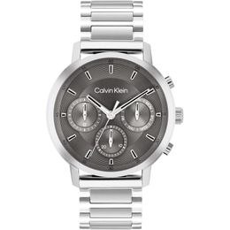 Calvin Klein Multifunktionsuhr &raquo;Gauge&laquo; Quarzuhr, Armbanduhr, Herrenuhr, Edelstahlarmband, analog edelstahlfarben Attraktive Herrenmultifunktionsuhr