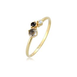 Elli DIAMONDS Diamantring »Diamant (0.03 ct.) Topas Turmalin 375er Gelbgold« Gold 56 mm Eleganter Diamant Ring für Damen