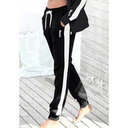 BENCH. LOUNGEWEAR Sweathose mit Seitenstreifen und schmalem Bein schwarz-weiß 36/38 - N-Gr N-Gr 36/38 Sportliche Loungehose mit Logodruck