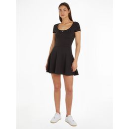 Tommy Jeans CURVE Blusenkleid »TJW SS FIT & FLARE DRESS EXT« Black XXXL(46) - N-Gr N-Gr XXXL(46) Ausgestellte Passform betont die Taille und...