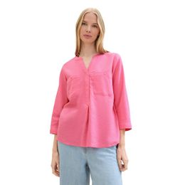 Tom Tailor Schlupfbluse mit Leinen carmine pink 44 44 3/4 Arm Bluse von Tom Tailor
