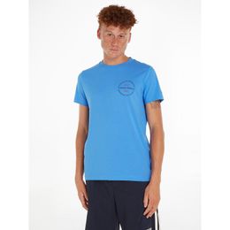 Tommy Hilfiger T-Shirt »HILFIGER ROUNDLE TEE« Blue Spell L L T-Shirt von Tommy Hilfiger Menswear