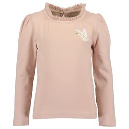 Blue Seven Langarmshirt mit schmalem T&uuml;ll-Stehkragen und dezent geraffte Puff&auml;rmel ROSA 116 116 Romantisches Shirt mit langem Arm von Blue Seven...