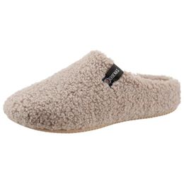 VERBENAS Pantoffel »YORK GALES« Pantoffel, Hausschuh, Homeslipper zum Schlupfen beige 35 35 Kuscheliger Hausschuh mit Label