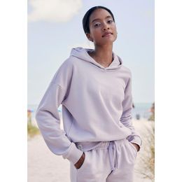 Lascana Damen Lascana Hoodie, aus organischer Baumwolle, Loungewear lila 32/34