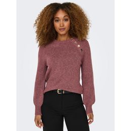 Only Rundhalspullover »ONLEMMA LS BUTTON ONECK EX KNT« Rose Brown XS XS Pullover von Only