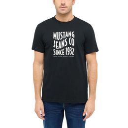 Mustang Herren Mustang Kurzarmshirt &raquo;Style Austin&laquo; mit Logo-Print schwarz XXL