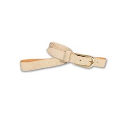 Silbergift Damen Lederg&uuml;rtel mit Glitzerpartikeln beige