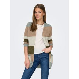 Only Strickjacke &raquo;ONLLESLY L/S OPEN CARDIGAN KNT NOOS&laquo; Hedge Green Stripes:W. Toasted Coconut/Pumice Stone/Breen M M Langer Cardigan von Only