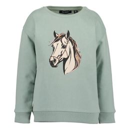 Blue Seven Sweatshirt mit hochwertigem Pferdemotiv mit Pailletten AQUA 110 110 Cooler Sweater von Blue Seven