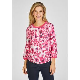 Rabe Langarmbluse mit auffälligem Blumenmuster magenta 52 52 Bluse von Rabe