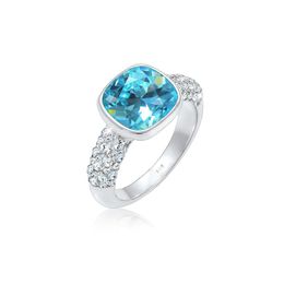 Elli Premium Verlobungsring &raquo;Helblau 925 Sterling Silber, mit Kristallen von Swarovski &laquo; Silber 58 mm Verlobungsring f&uuml;r Damen mit Prinzessschliff...