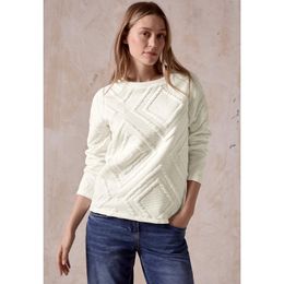 Cecil Sweatshirt mit 3D Strukturmuster vanilla white XL (44) XL (44) Shirt für Damen von Cecil
