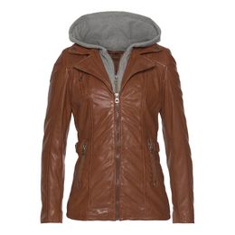 Mauritius Lederjacke »Adelyn« mit Kapuze 2-in-1-Lederjacke cognac 48