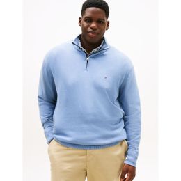 Tommy Hilfiger Big & Tall TOMMY HILFIGER BIG & TALL Troyer &raquo;BT-PIMA ORG CTN CASHMERE ZMOCK-B&laquo; Gro&szlig;e Gr&ouml;&szlig;en Brisk Blue 5XL 5XL Pullover von Tommy Hilfiger Menswear