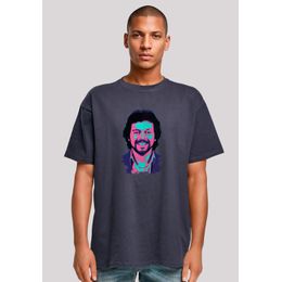 T-Shirt F4NT4STIC "TV Times Jeremy Beadle 1982 Pop Art", Herren, Gr. L, blau (navy), Obermaterial: 100% Baumwolle, oversize, Rundhals, ohne Bündchen, Shirts T-Shirt, Premium Qualität