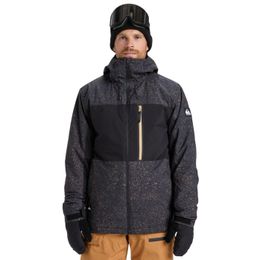 Snowboardjacke Quiksilver "Sycamore Printed", Herren, Gr. L, mountain static schwarz, 55% Polyester, 45% Polyester, Jacken