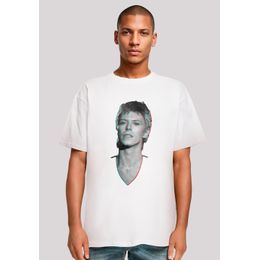 T-Shirt F4NT4STIC "TV Times Pop Star David Bowie Portrait 1977", Herren, Gr. L, wei&szlig;, Obermaterial: 100% Baumwolle, oversize, Rundhals, ohne B&uuml;ndchen, Shirts T-Shirt, Premium Qualit&auml;t